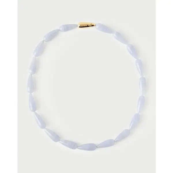 PDPAOLA Gold-plated Silver Drop Necklace With - Blue Agate