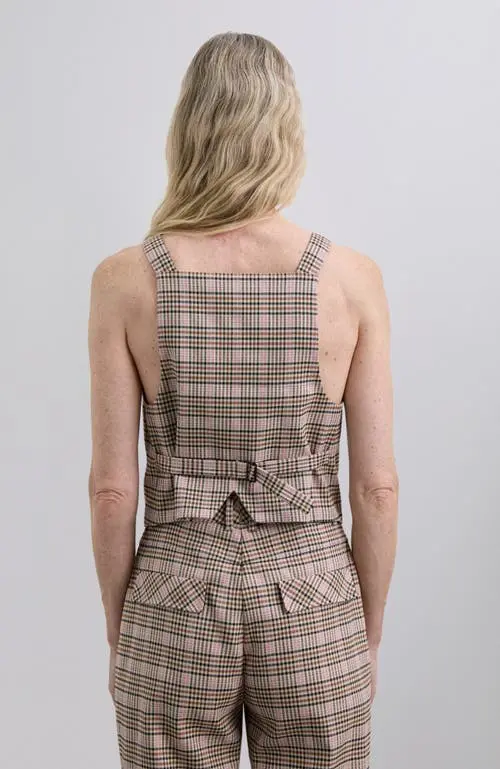 SCALPERS Check Print Vest - Pinkcheck