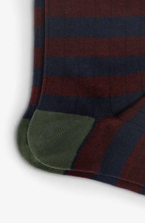 SCALPERS Striped Crew Socks - Navy