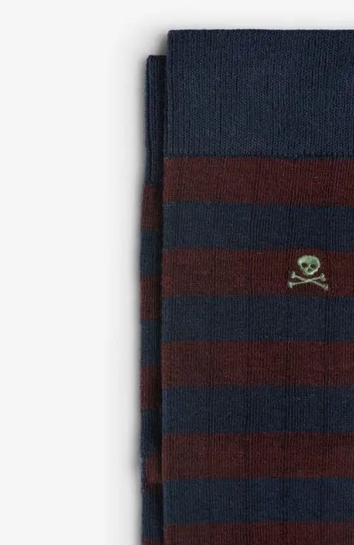 SCALPERS Striped Crew Socks - Navy
