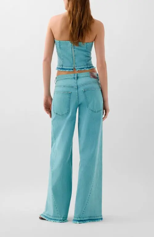 SCALPERS Culotte Denim Pant - Turquoise