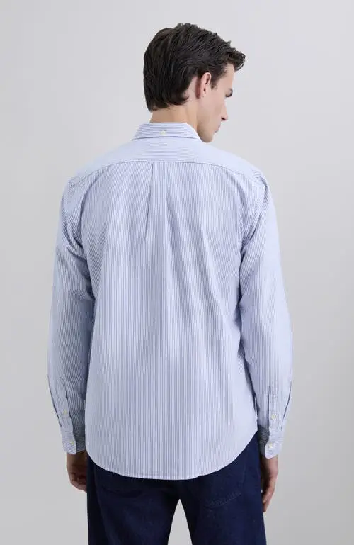 SCALPERS Loose Oxford Bd Shirt - Blue
