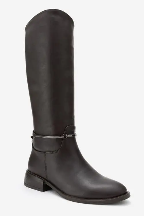 FOREVER & ALWAYS SHOES Ansel Leather Riding Boot - Brown