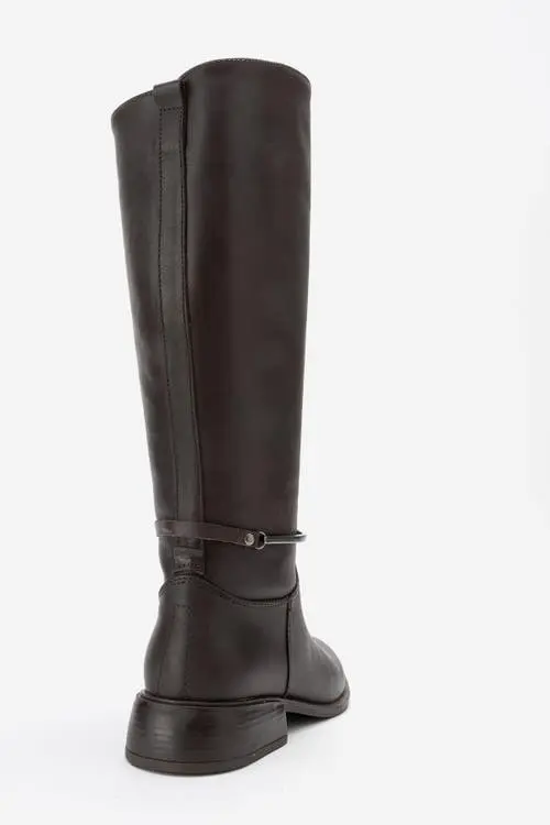 FOREVER & ALWAYS SHOES Ansel Leather Riding Boot - Brown