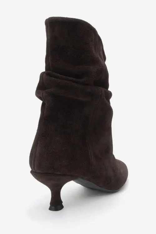 FOREVER & ALWAYS SHOES Balei Leather Pointed Toe Boot - Brown Suede