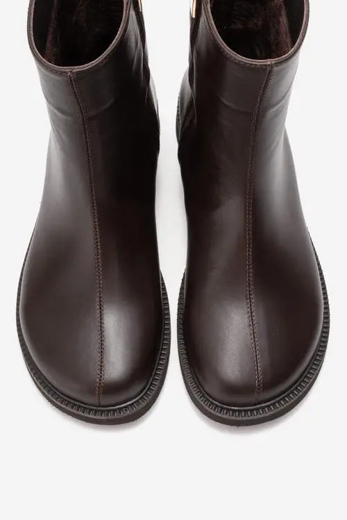 FOREVER & ALWAYS SHOES Lucano Leather Ankle Boot - Brown