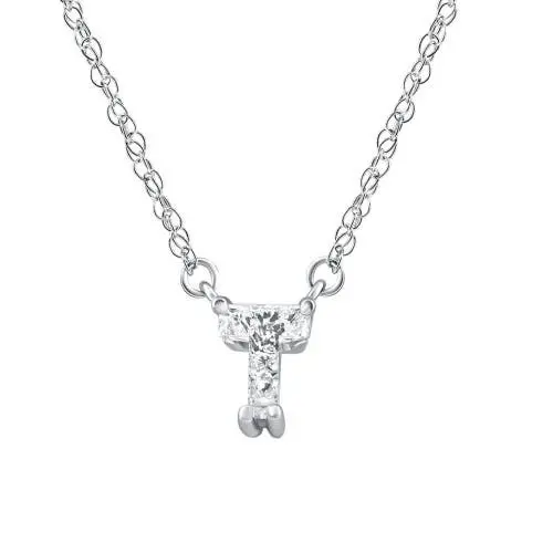 BLISS DIAMOND Diamond Initial Pendant Necklace - 14k White Gold