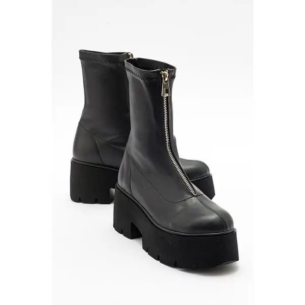 PROLOGUE SHOES Ovil Platform Zip Boot - Black