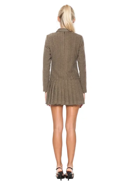 ALEXIA ADMOR Ellis Tweed Mini Dress - Herringbone