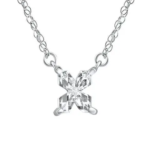 BLISS DIAMOND Diamond Initial Pendant Necklace - 14k White Gold