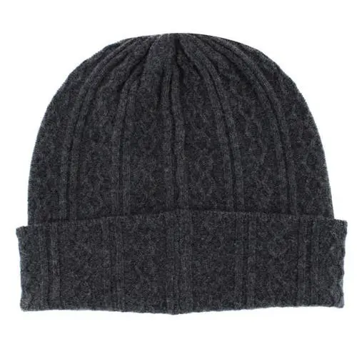 Trafalgar The Windsor Merino Wool Cable Knit Beanie - Grey