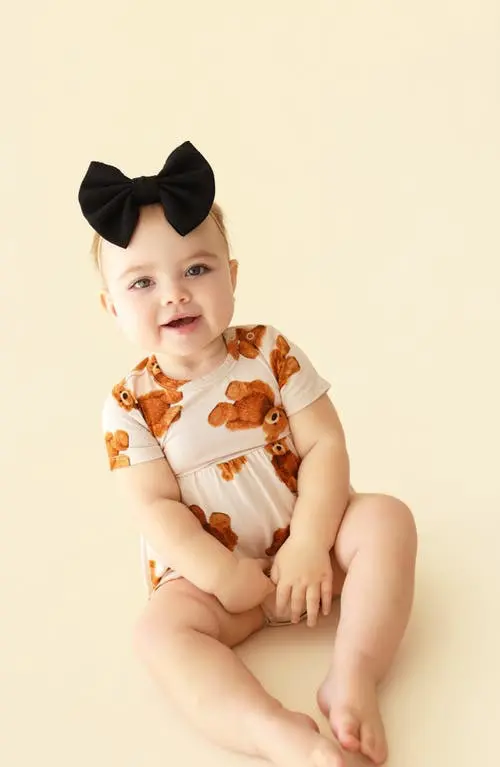 POSH PEANUT Bear Print Twirl Skirted Bodysuit