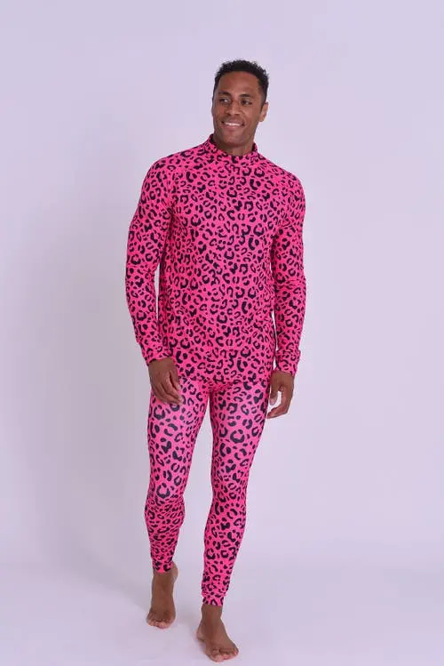 OOSC Baselayer Pants In Hotel California Pink Leopard Print