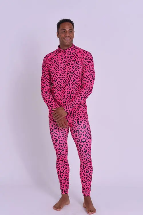 OOSC Baselayer Pants In Hotel California Pink Leopard Print