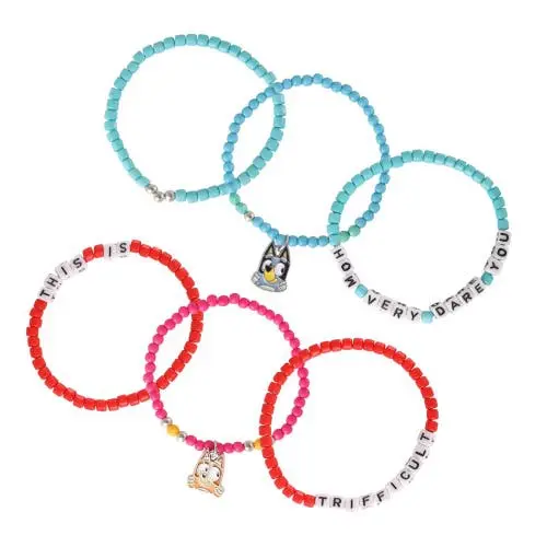 BLUEY Fashion Stretch Bracelet Set - Pink/blue