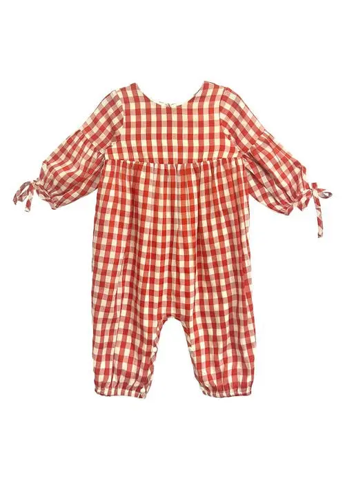 MABEL + HONEY Gingham Romper - Red