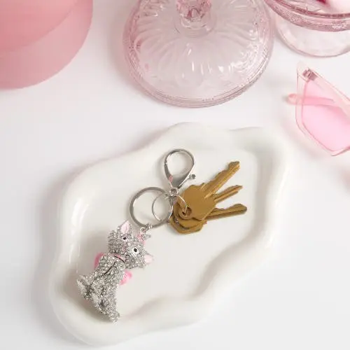 Disney Aristocats Marie Crystal Pavé Bag Charm Keychain