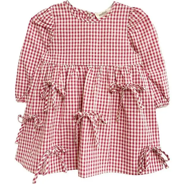 MABEL + HONEY Gingham Dress With Bows