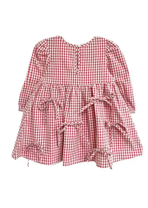 MABEL + HONEY Gingham Dress With Bows