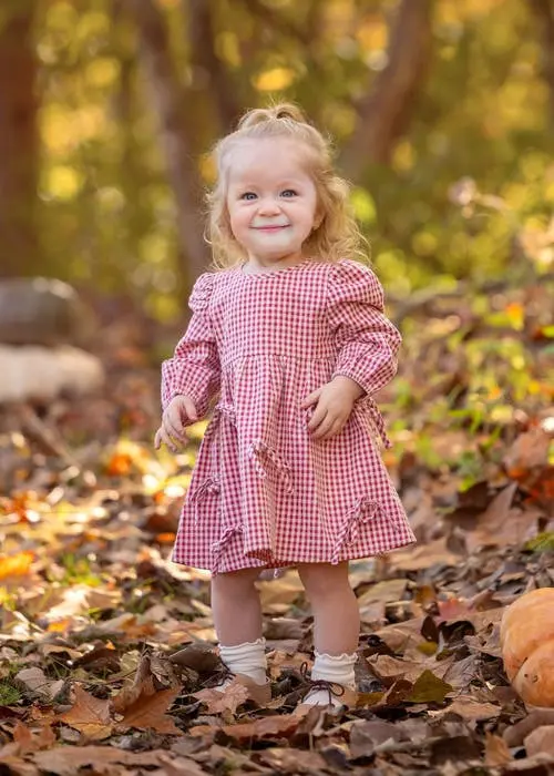 MABEL + HONEY Gingham Dress With Bows