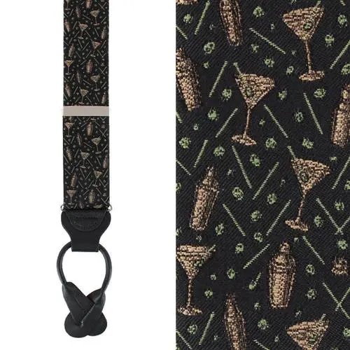 Trafalgar Happy Hour Martini Silk Button-end Suspenders