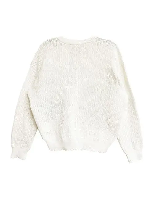 MABEL + HONEY Ribbed Knit Cotton Sweater