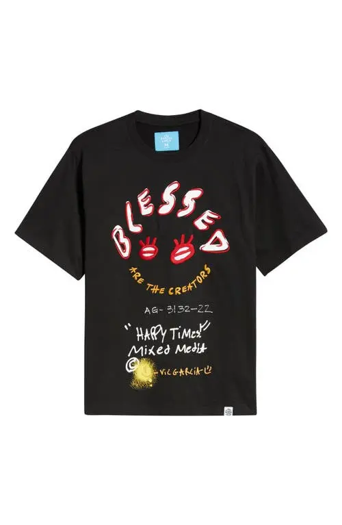 VIC GARCIA WORLD Blessed Embroidered Cotton Graphic T-shirt
