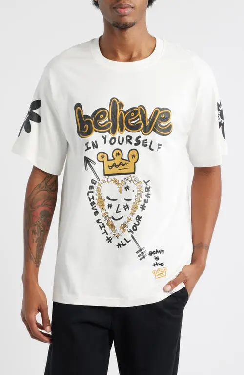 VIC GARCIA WORLD Believe In You Embroidered Graphic T-shirt - Vanilla Ice