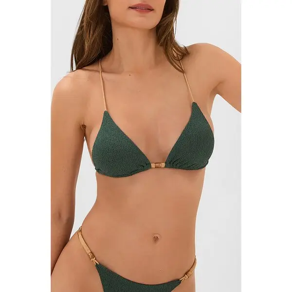 VIX PAULA HERMANNY Firenze April Crinkle Racerback Bikini Top - Green