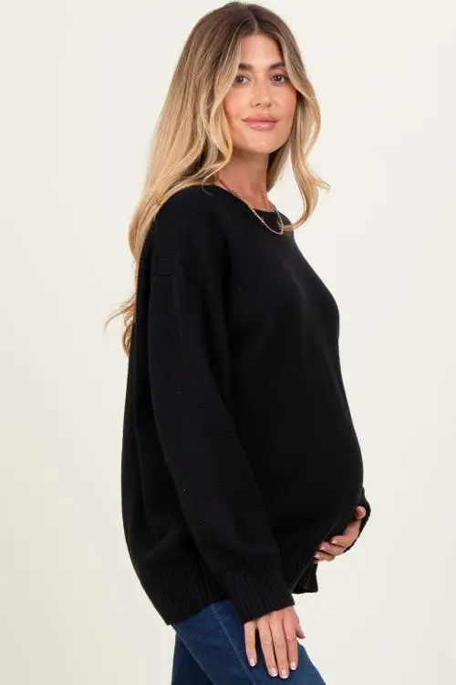 PINKBLUSH Maternity Sweater - Black