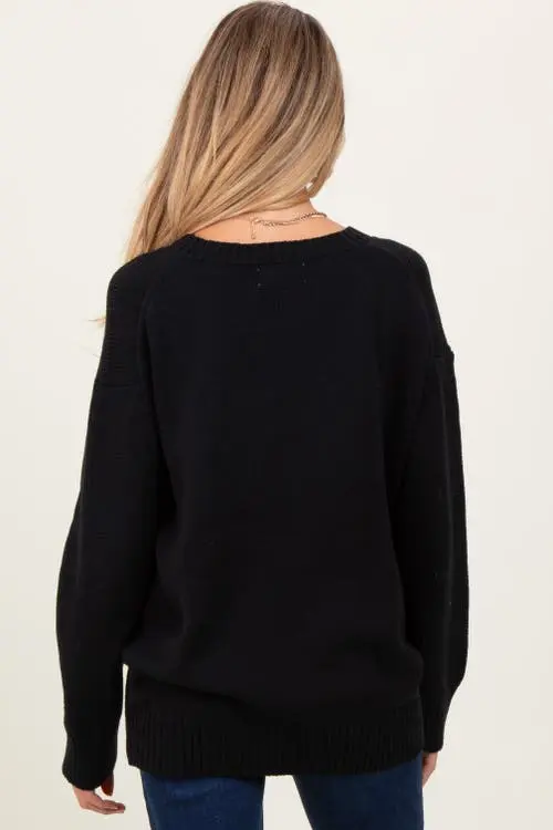 PINKBLUSH Maternity Sweater - Black