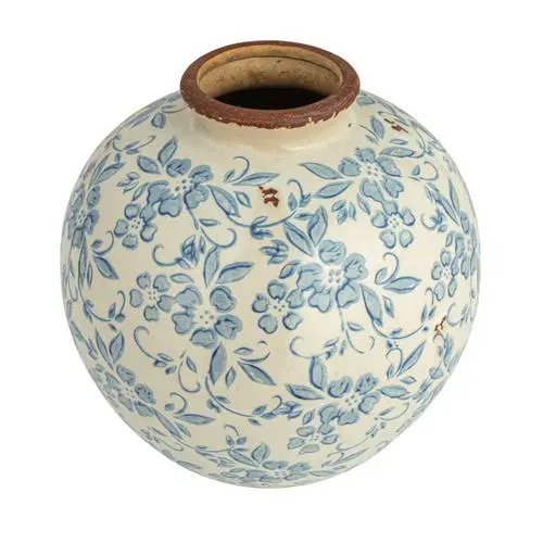STORIED HOME Vase With Transferware Pattern