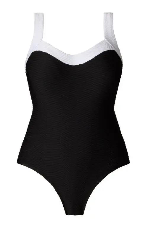 LONGITUDE Sweetheart Inset Tank Long Torso One-piece Swimsuit