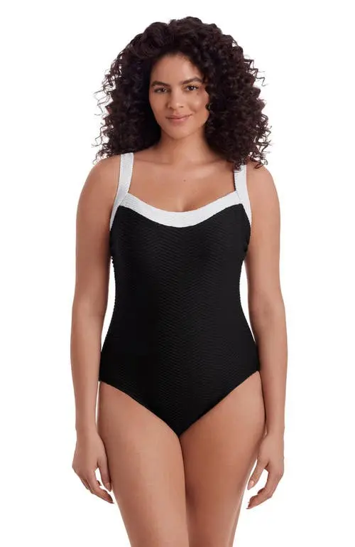 LONGITUDE Sweetheart Inset Tank Long Torso One-piece Swimsuit