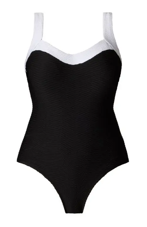LONGITUDE Sweetheart Inset Tank Long Torso One-piece Swimsuit