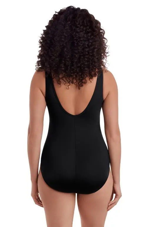 LONGITUDE Scoopback Mesh Highneck One-piece Swimsuit