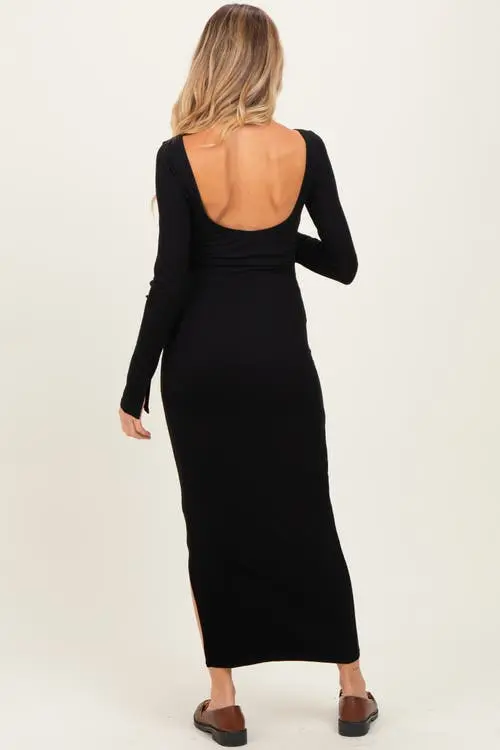 PINKBLUSH Long Sleeve Maternity Maxi Dress
