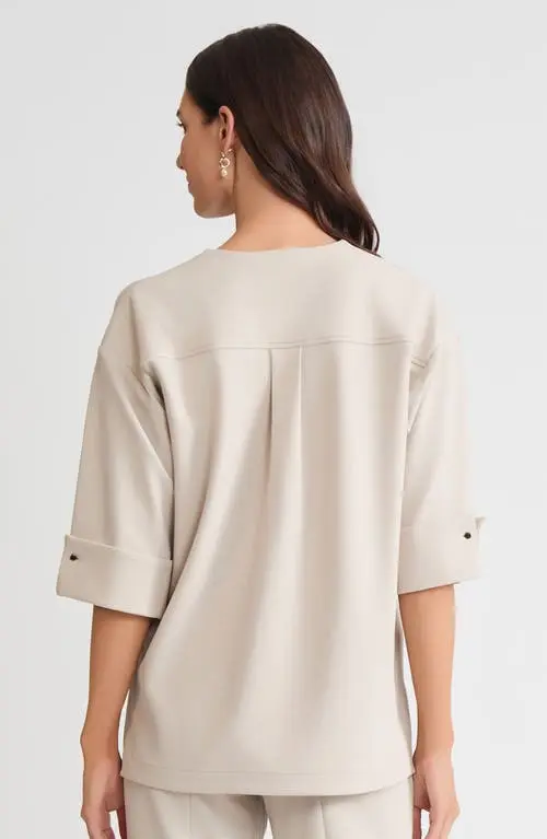 Ming Wang Heritage Tonal Stretch Deco Crepe Jacket