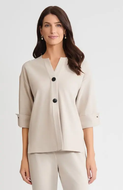 Ming Wang Heritage Tonal Stretch Deco Crepe Jacket