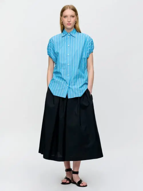 CALLAS MILANO Lecce Capsleeve Shirt - Blue Stripe