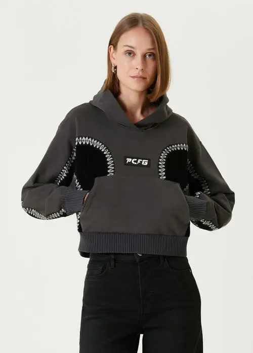 PCFG Panelled Cropped Hoodie