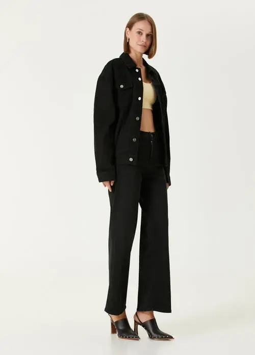 PCFG Embroidered Denim Jacket - Black