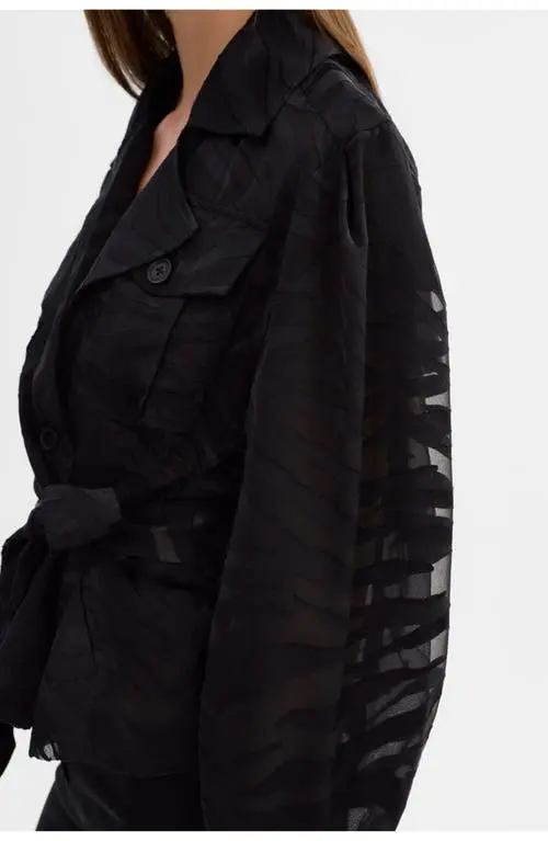 LAMARQUE Sheer Zebra Trench Jacket