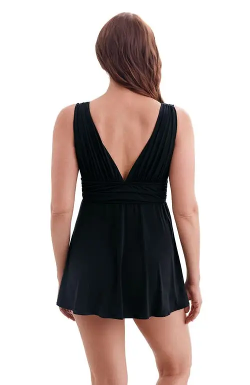 LONGITUDE Long Torso Swim Dress - Black