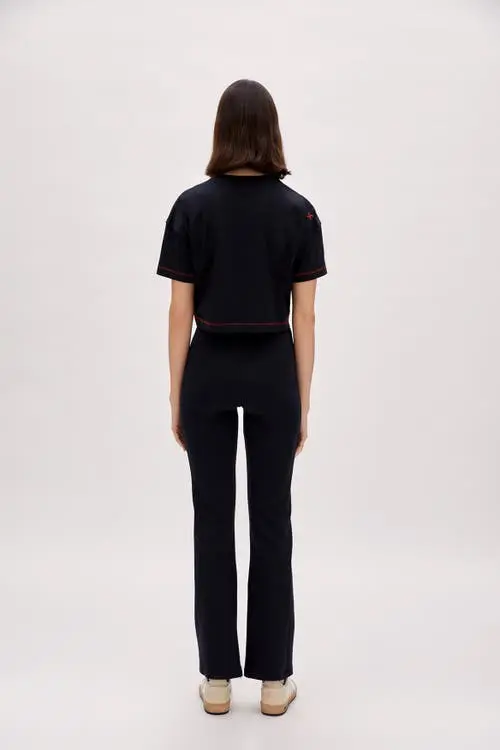 PCFG Cotton Flare Yoga Pants - Black