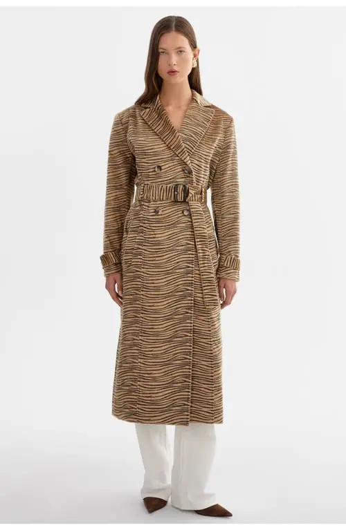 LAMARQUE Tiger Print Trench Coat