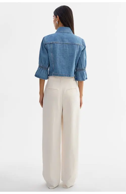 LAMARQUE Carolina Denim Ruffle Sleeve Jacket