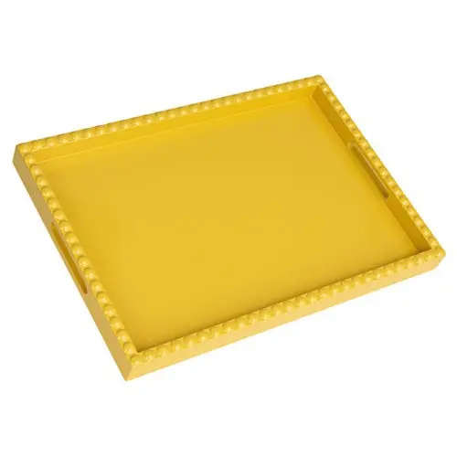 STORIED HOME Tray With Handles - Yellow
