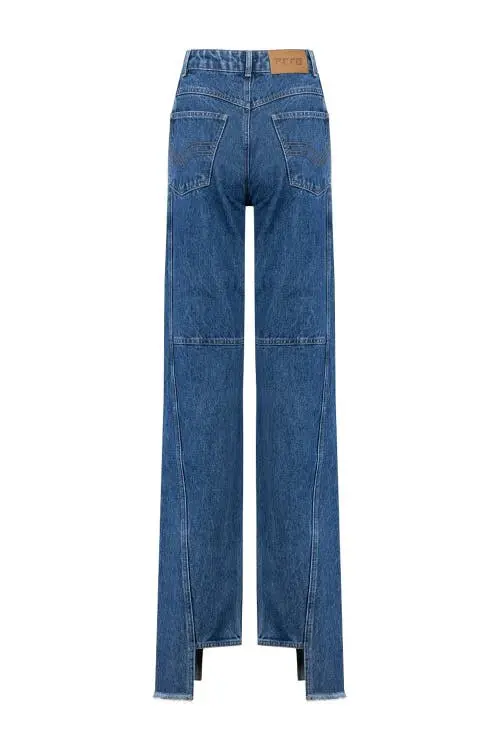 PCFG High-waist Boot-cut Denim Pants - Blue