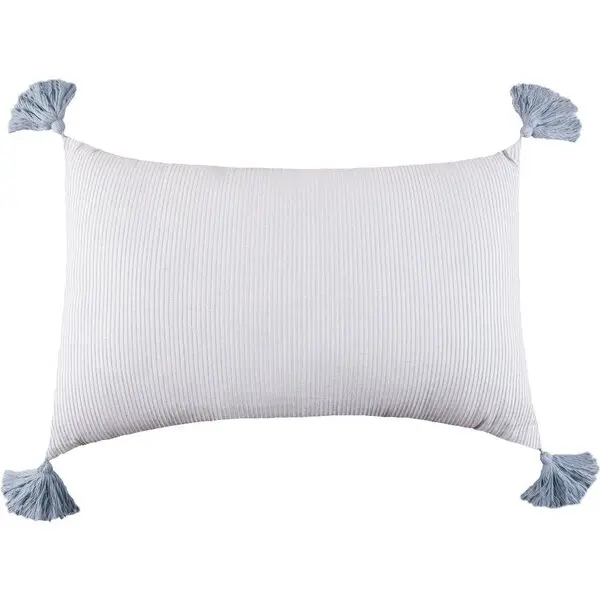 CAROL & FRANK Bree Vertical Stripe Tasseled Cotton Accent Pillow - White